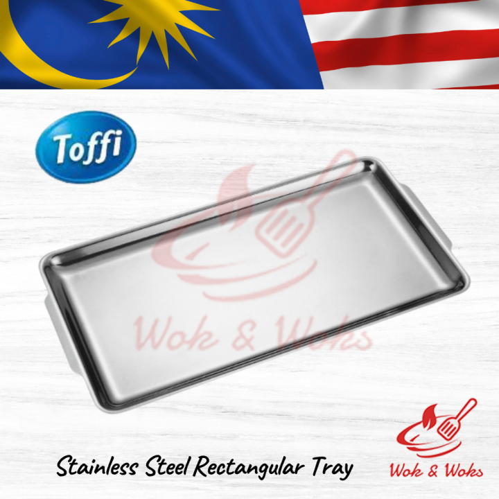 Toffi Brand Stainless Steel Rectangular Food Tray / Dulang Makanan Segi ...