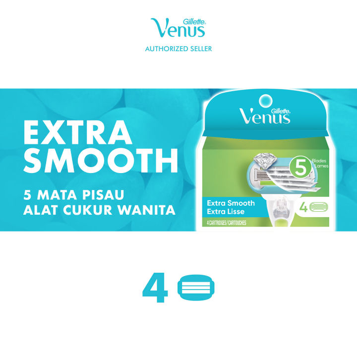 Gillette Venus Extra Smooth Refill isi 4 pcs | Lazada Indonesia