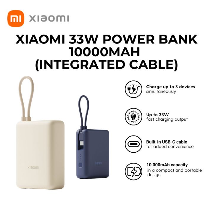 XIAOMI 33W POWER BANK 10000MAH (INTEGRATED CABLE) | Lazada PH