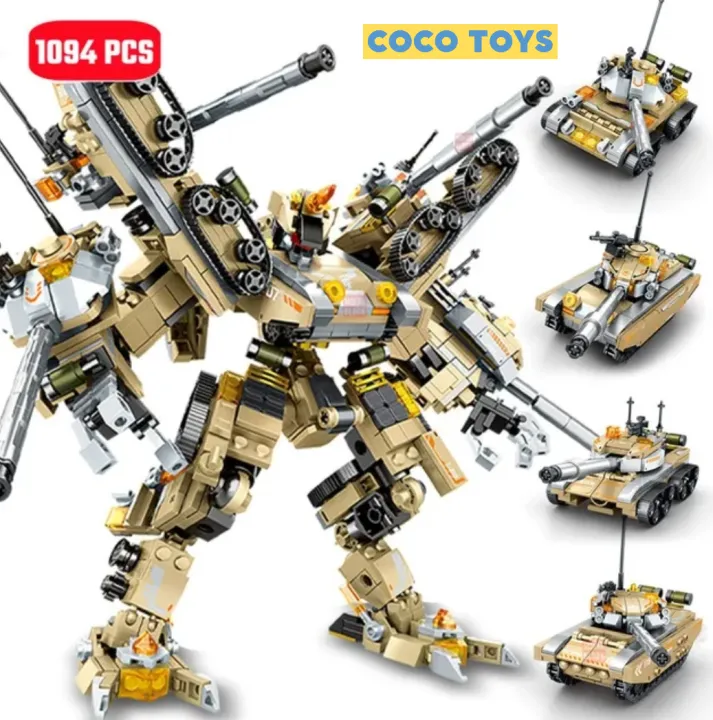 Sembo Tank 4 in 1 Robot - Brick Tank Transform Mech 203160 - 203163 ...