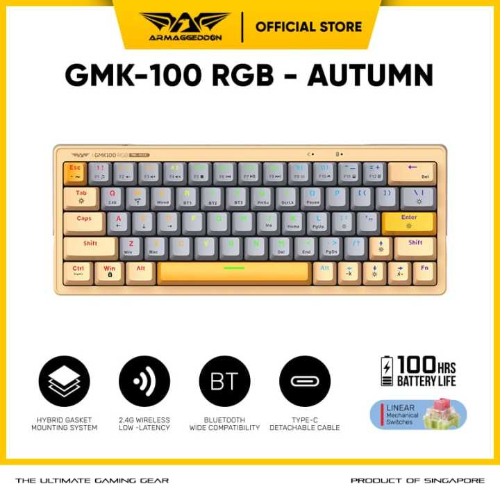 Armaggeddon GMK-100: Mechanical Keyboard 60% dengan Triple Connection ...