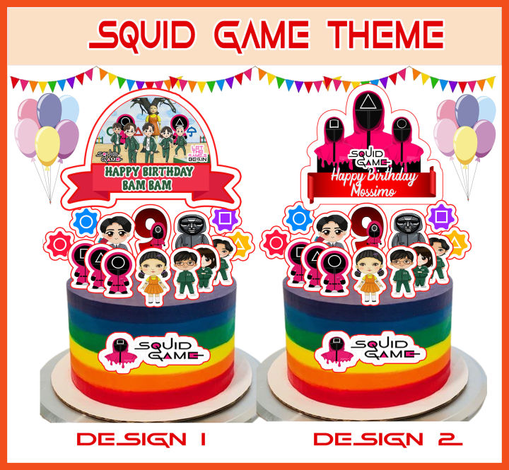 Squid Game Theme Customize Cake topper for birthday party | Lazada PH