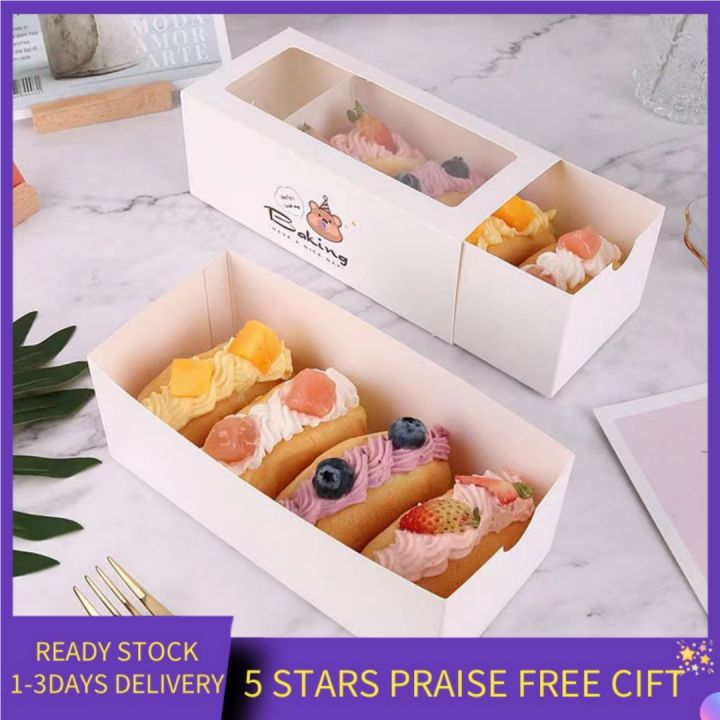 50PCS ROLL CAKE BOX LOAF BOX BANANA BREAD BOX KOREAN DONUT BOX PASTRY ...