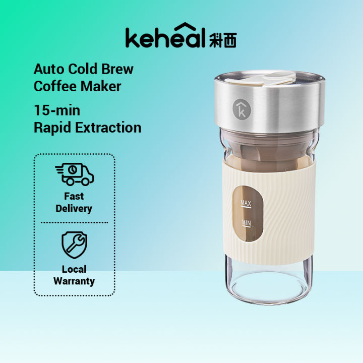 Keheal Auto Cold Brew Coffee Maker 600ml Small Cold Brew Tea Pot ...