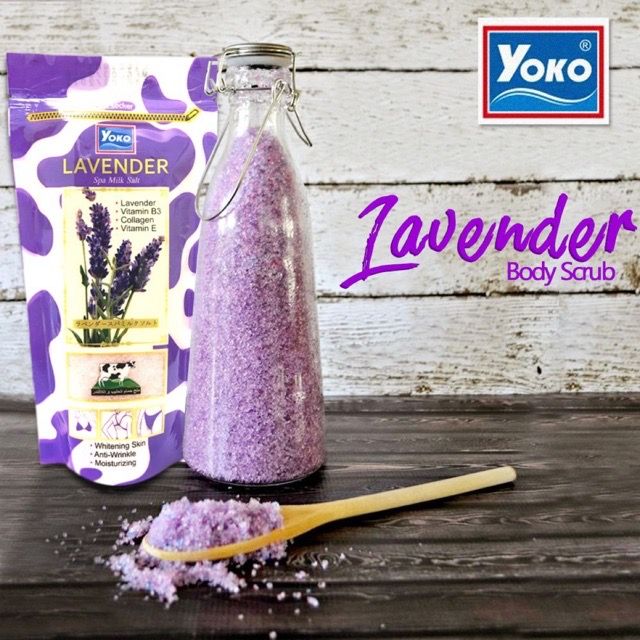 Yoko Lavender Spa Milk Salt Natural Body Scrub helps removes impurities ...