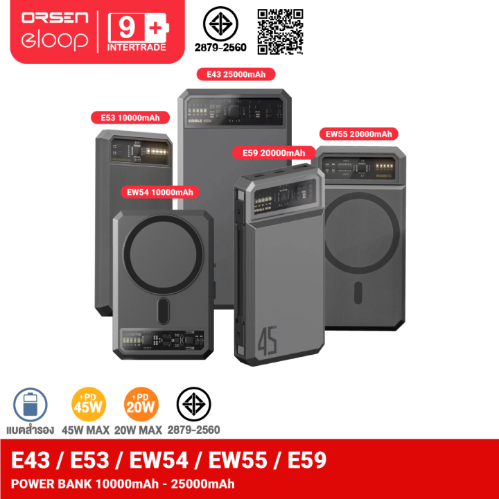 [โค้ด12% ทุกเที่ยงคืน] Orsen EW54 EW55 E53 E43 E59 10000mAh 20000mAh 25000mAh แบตสำรอง พาวเวอร์ ...