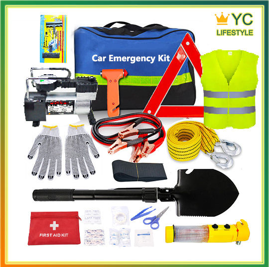 12 Pcs Car &Roadside Emergency Kit, Multipurpose Emergency Pack Car ...