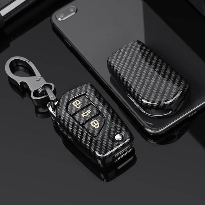 Car Key Case For Toyota Revo Fortuner Altis Hilux 3 button Carbon Fiber ...