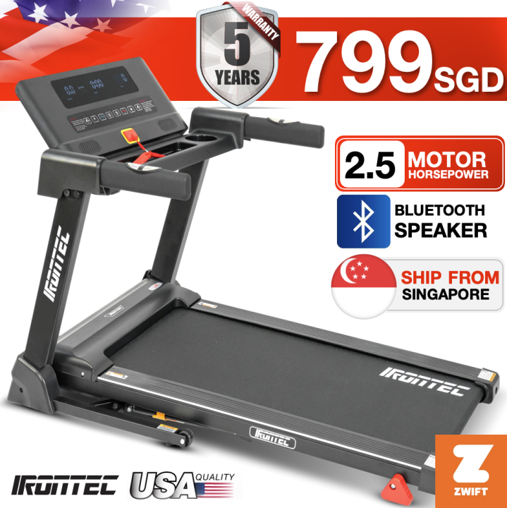 ★FREE SHIP & 50%OFF ★ IRONTEC.sg 2.5HP Treadmill 2.5HP 14km/h 3 Level Incline with Bluetooth ...