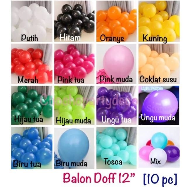 [10pc] Balon Doff 12” - balon doff murah | Lazada Indonesia