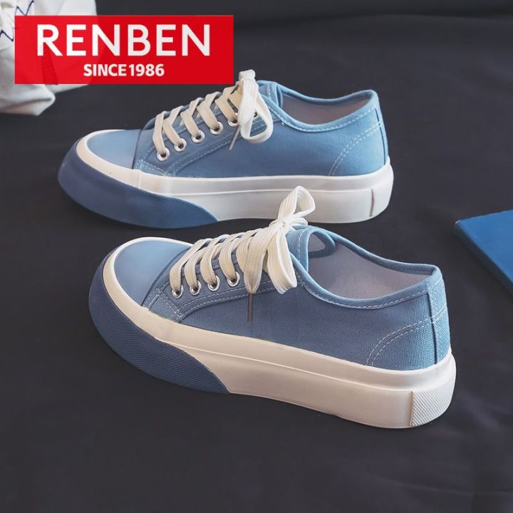 RENBEN White Canvas Sneakers for Women Ins Trendy New Versatile Casual Shoes for Students ...