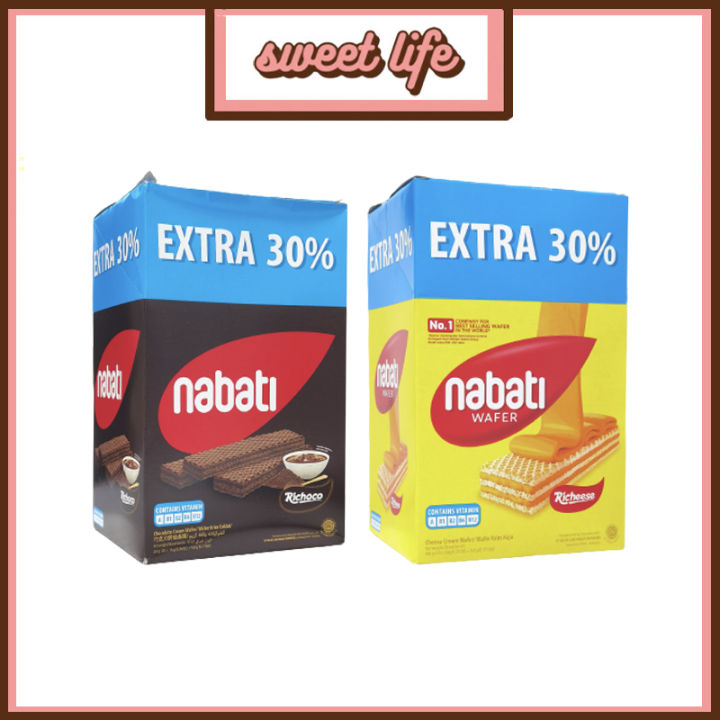 20'S X 16G NABATI WAFER EXTRA 30% RICHEESE / RICHOCO FLAVOR SANDWICH WITH CREAM BISKUT | Lazada