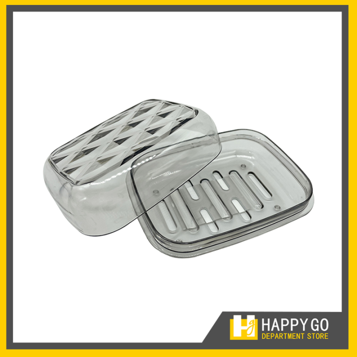 Happy Go Soap Tray With Lid Plastic Soap Dish Case Holder with Drainer ...