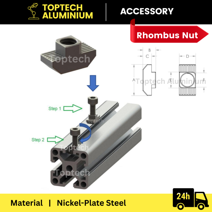 [Ready Stock] Rhombus Nut / T Nut / Hammer Nut / Head Fasten Nut ...