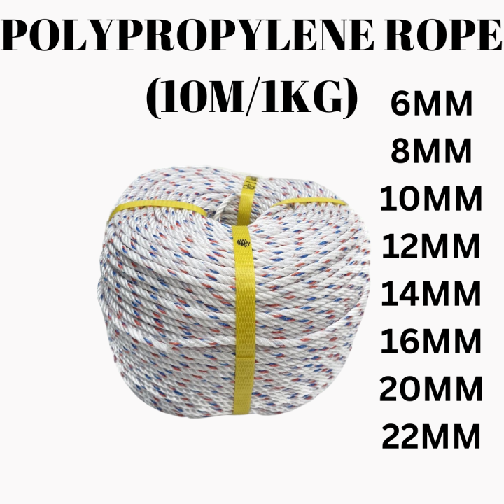 POLYPROPYLENE ROPE/PP ROPE 6MM/8MM/12MM/14MM/16MM/22MM/24MM | Lazada