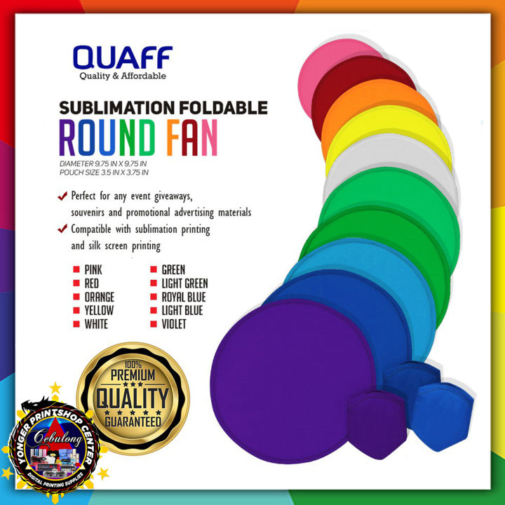 50 PCS ASSORTED COLOR SUBLIMATION FOLDABLE ROUND FAN-CEBULONG YONGER ...