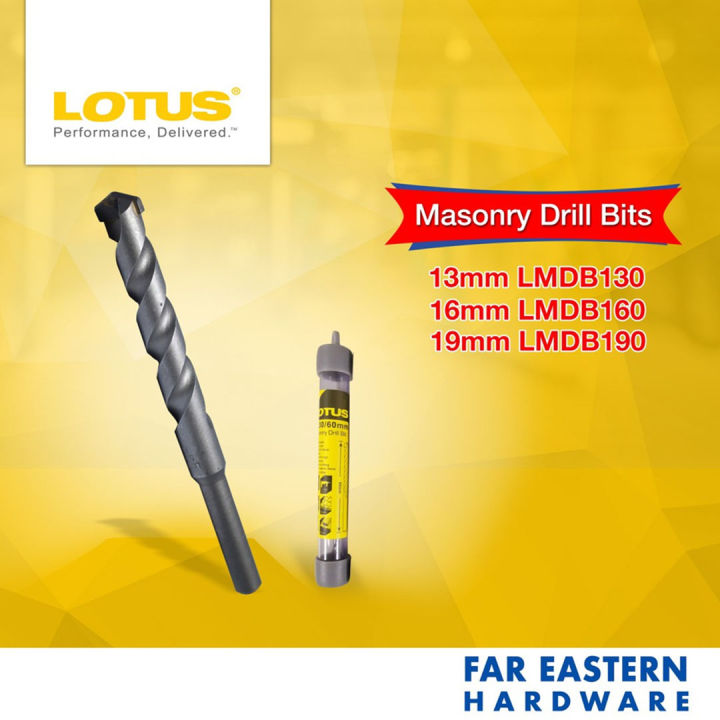 LOTUS Masonry Drill Bit (13mm / 16mm / 19mm) LTAC | Lazada PH