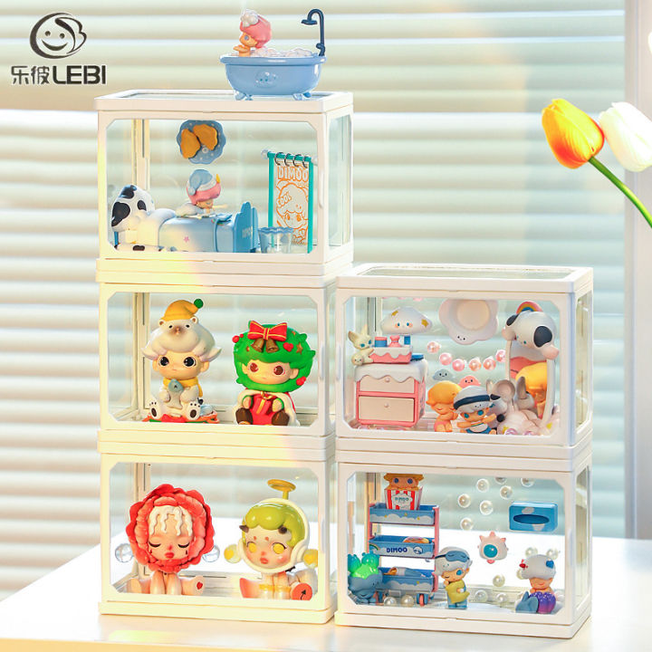 LEBI กล่องโชว์แบบใสมีช่องชั้นวางของกล่องทึบของเล่นอุปกรณ์อัจฉริยะรุ่น ...