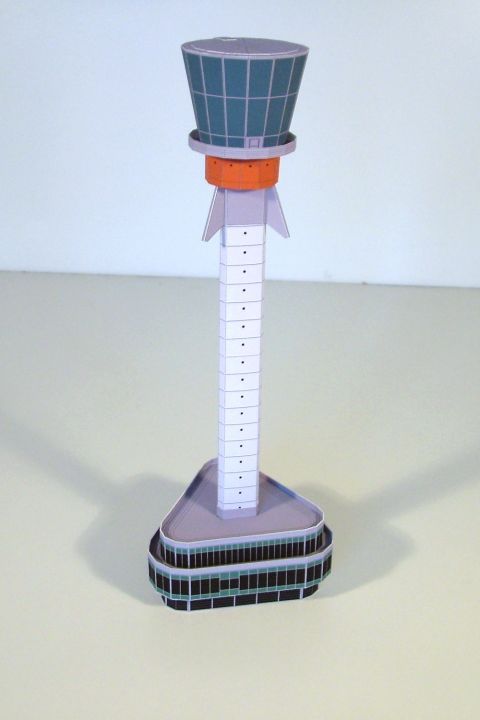 1: 400 airport terminal office building airport building 3D paper model ...