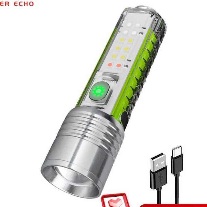 Rechargeable Flash Light 8 Gear Long Distance Flashlight Telescopic ...