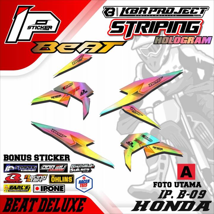 Striping BEAT DULUXE (HOLOGRAM)- Sticker Striping Variasi List honda ...