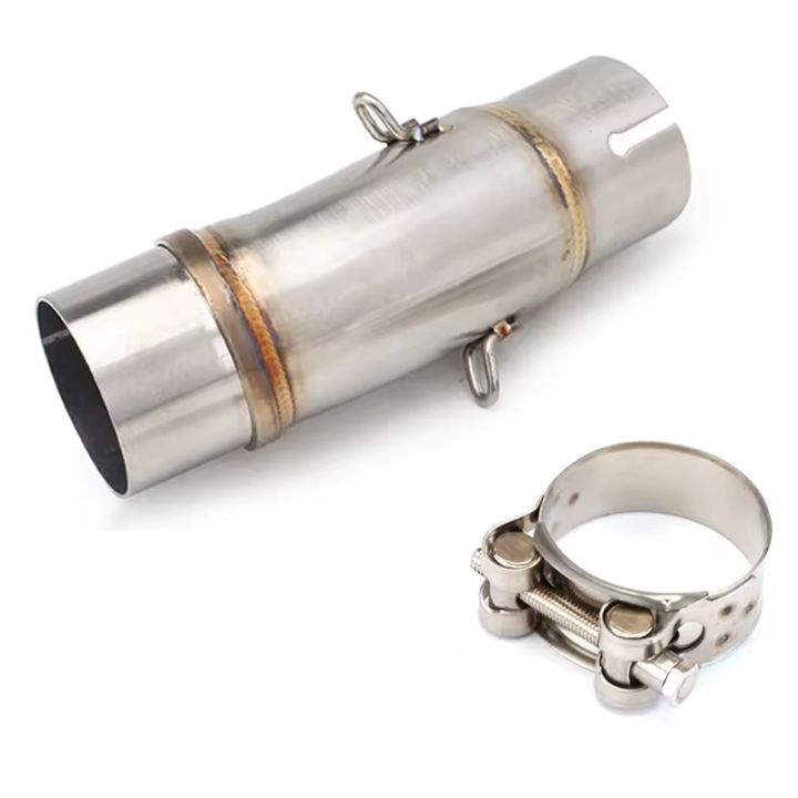 【Lightning fast】Stainless Steel 51mm Motorcycle Exhaust Mid Pipe ...