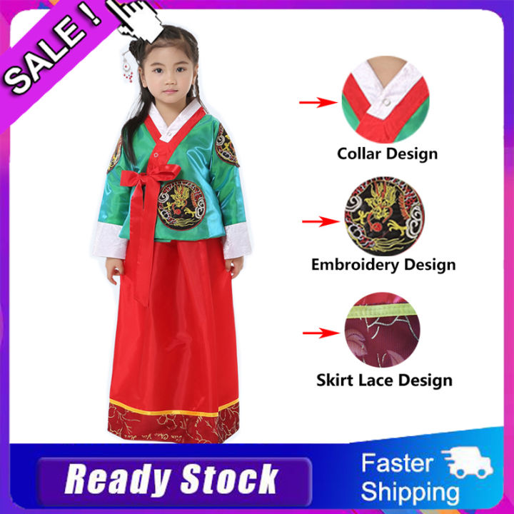 Girls Traditional Kids Korean Hanbok Outfit Dress Costume | Lazada PH