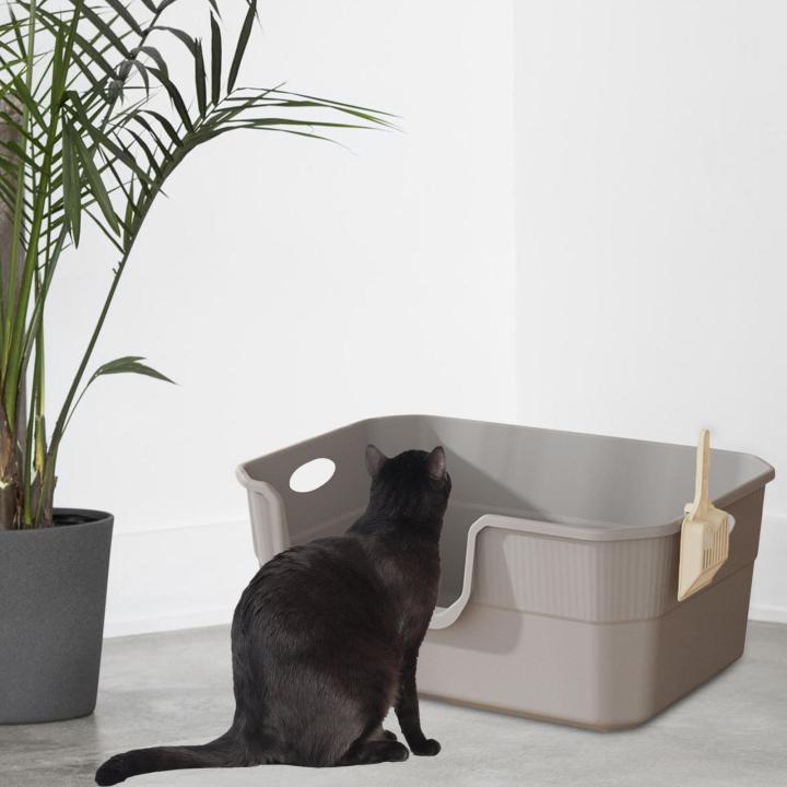 Meowhouse Open Top Pet Litter Tray Cat Sandbox Cat Litter Basin Sturdy ...