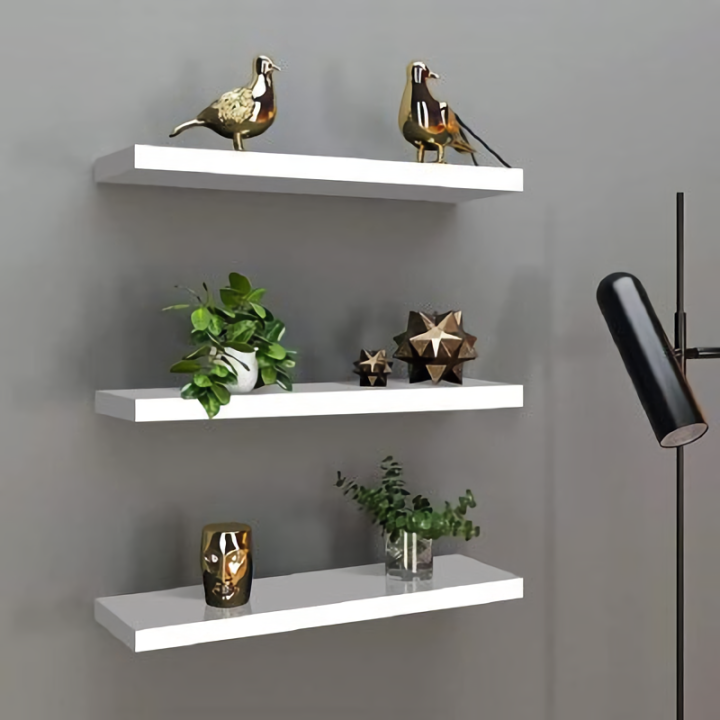 Rak Dinding Ambalan Tempel Tembok Kayu 1 Set 50x12cm 3pcs Minimalis ...