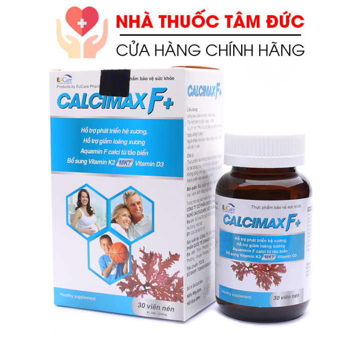 Combo 2 hộp Canxi cho bà bầu trẻ em người lớn Calcimax F+ Bổ sung Canxi Vitamin D3 Vitamin K2 ...