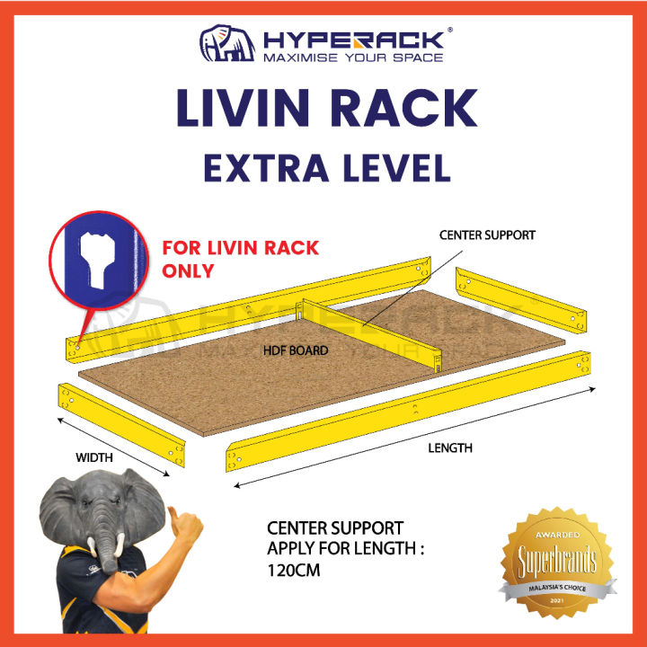 HYPERACK ™️ Extra Level Livin Rack B&Y Tambah Tingkat ONLY APPLICABLE ...