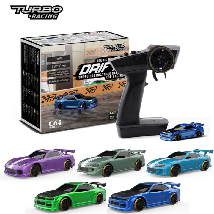 Turbo Racing 1:76 C64 Drift RC Car With Gyro Radio Full Proportional ...