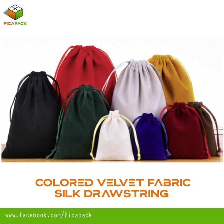 1pc Velvet Colored Fabric Silk Drawstring jewelry Packing Bag ...