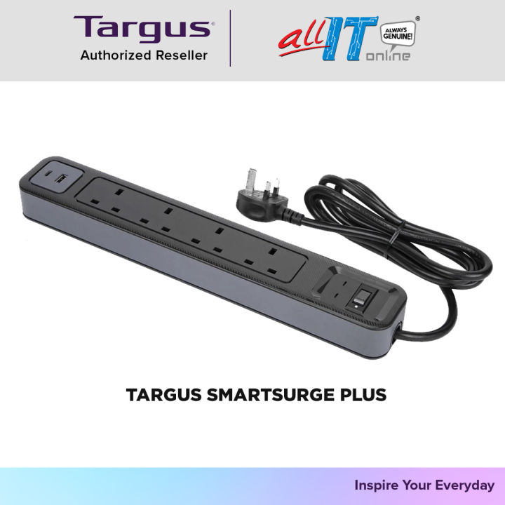 Targus SmartSurge Plus 4 Gang with USB-A and USB-C Ports ( Black ...