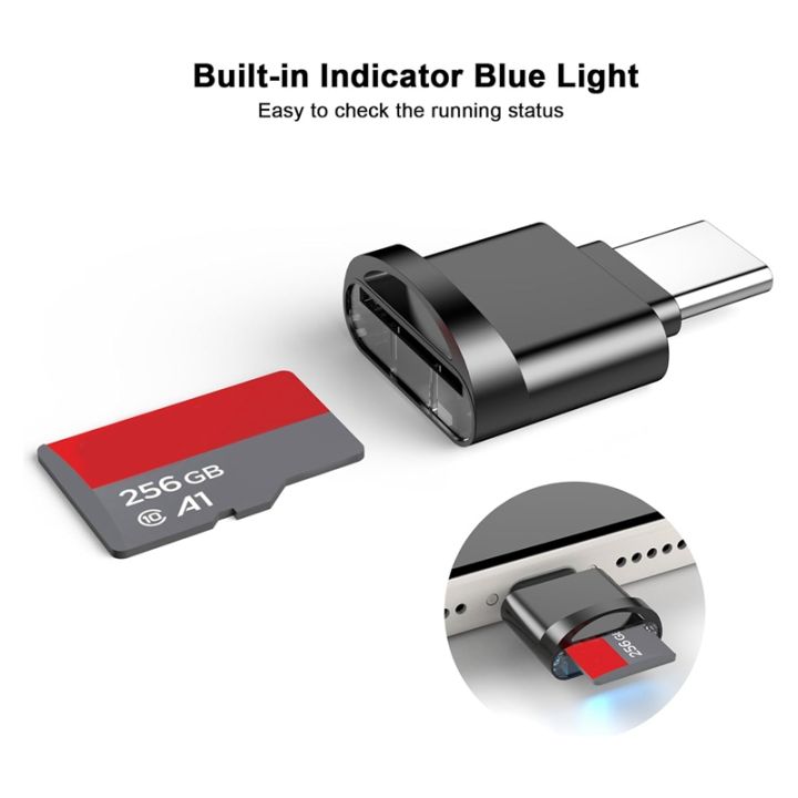 Micro-SD Card Reader Adapter, USB Type C to Micro-SD/TF Card Reader ...