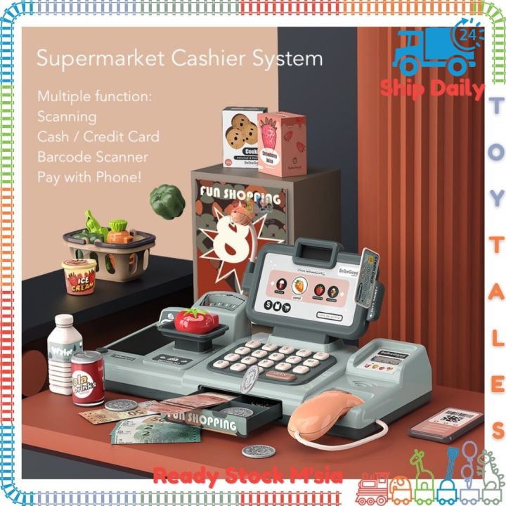 Supermarket Cashier Counter Toy [ ENGLISH VERSION- QR Paying / Credit ...