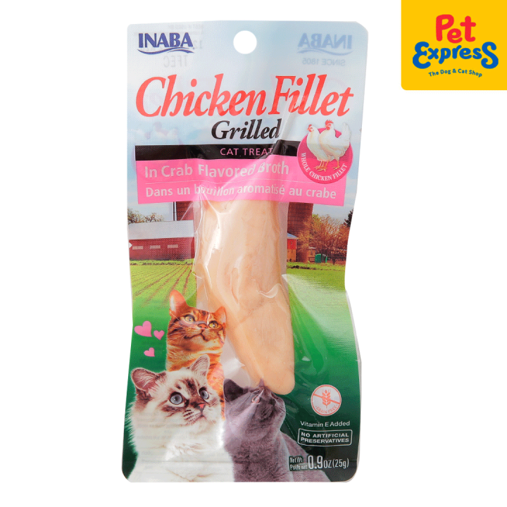Inaba Grilled Chicken Fillet in Crab Broth Cat Treats 25g (USA-551A ...