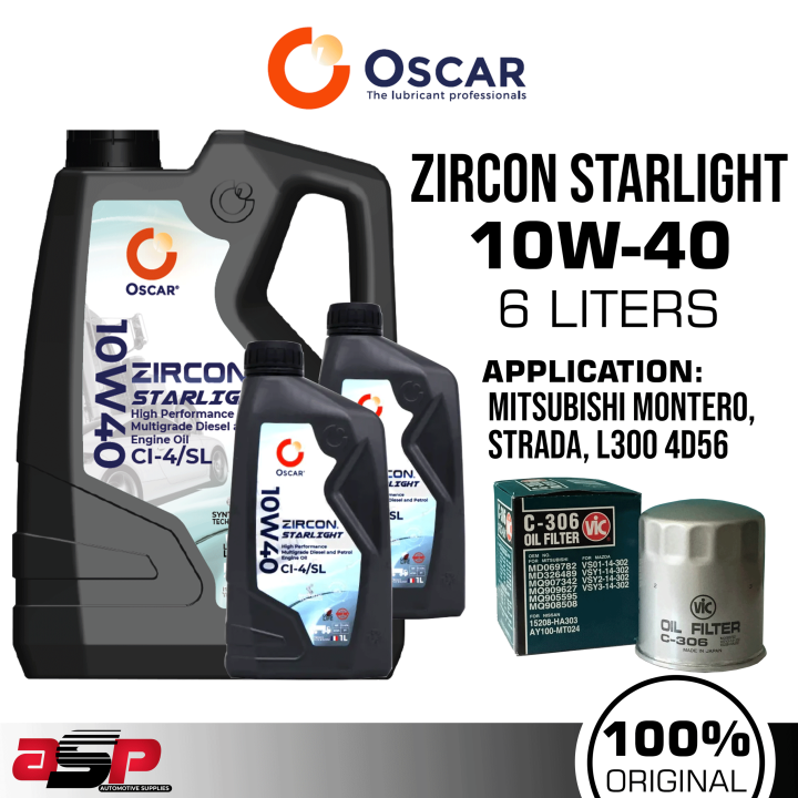 Oscar Zircon Starlight 10W40 Diesel Oil 6 Liters Bundle for Mitsubishi ...