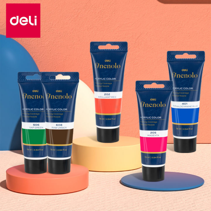 Deli EC75 Acrylic Paint 75ml/pcs Art Painting Supplies | Lazada PH