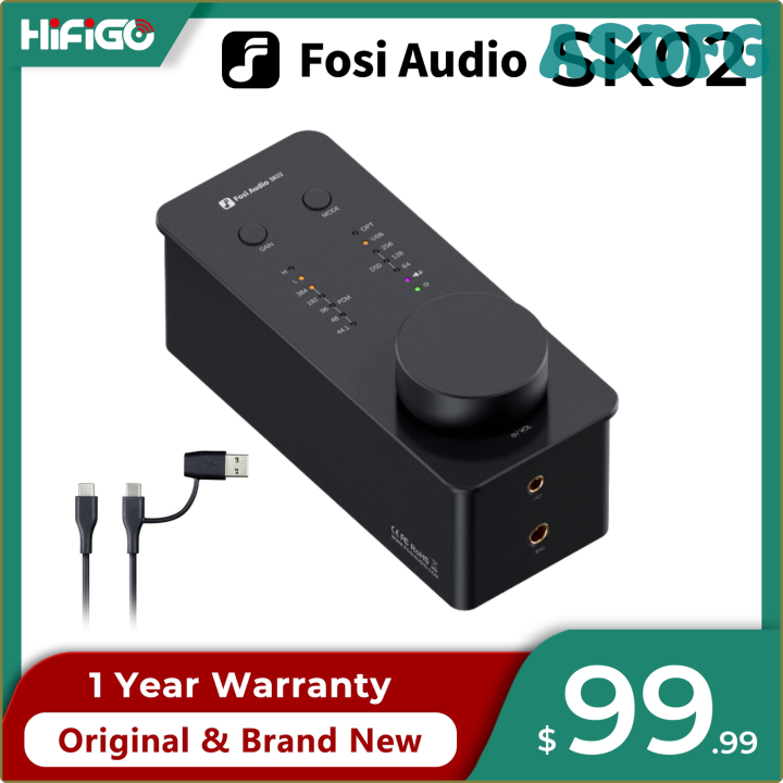 ASDFG Fosi Audio SK02 Desktop DAC / Headphone AMP Preamp ES9038Q2M DAC ...
