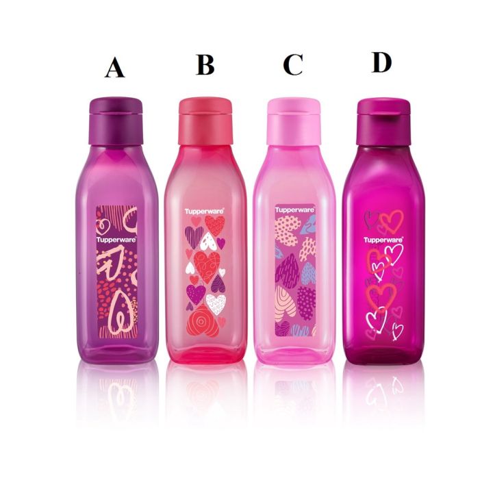 Tupperware Sweet Hearts Square Eco Bottle 500ml/ Tupperware Eco bottle ...