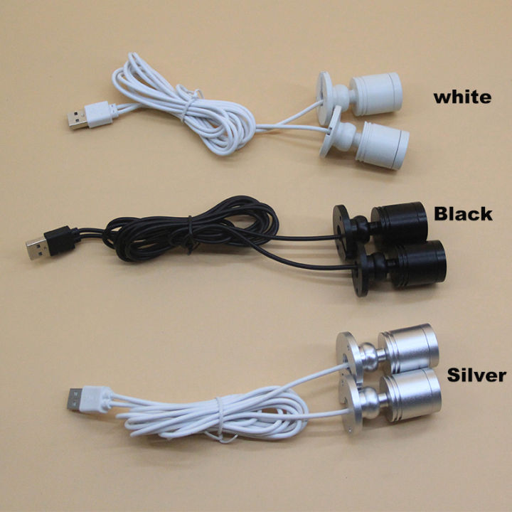 LED 2 in1 USB 5V Spot Light 3W Surface Mounted Cabinet Showcase Counter ...