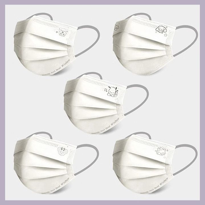 Hourser 50Pcs iconic sanrio cute mask for adult 3ply disposable Mask ...