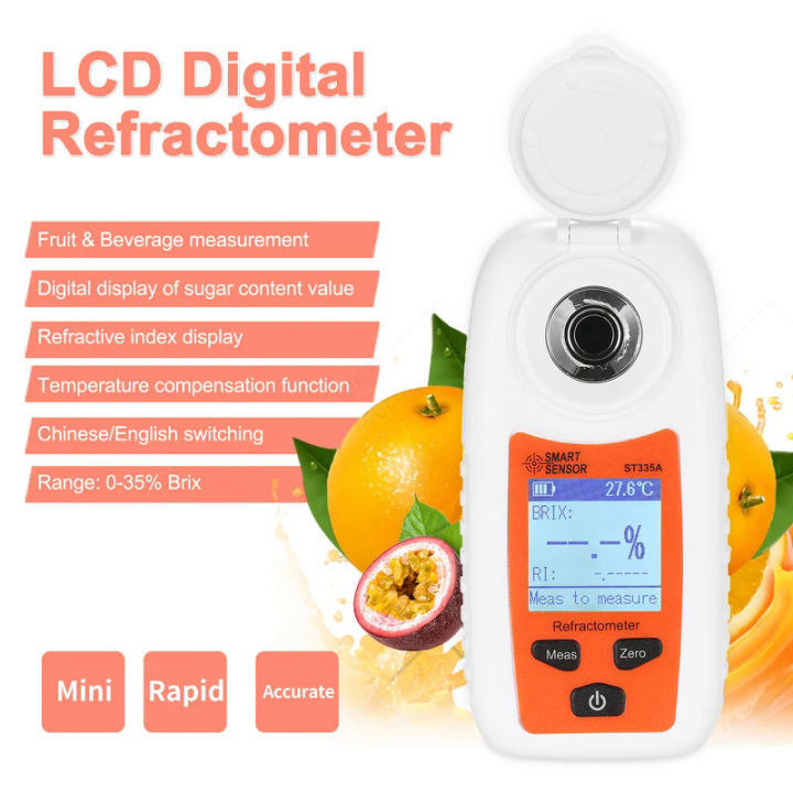 SMART SENSOR ST335A Digital Brix Meter Professional Refractometer Fruit ...