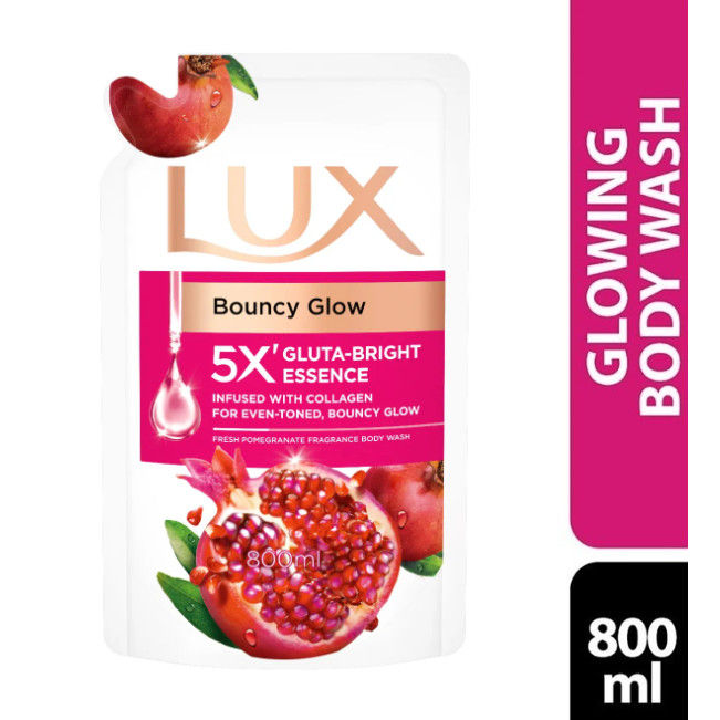 LUX Refill Pack Bouncy Glow BODY WASH 800ML# - Fresh Pomegranate ...