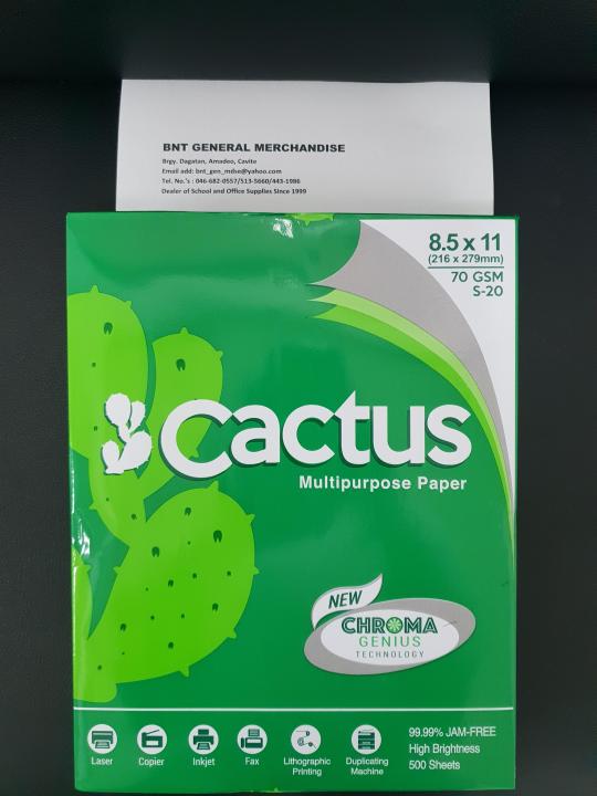 CACTUS SHORT COPY PAPER BOND PAPER SHORT 70GSM SUBSTANCE 20 (MAX. 5RMS ...
