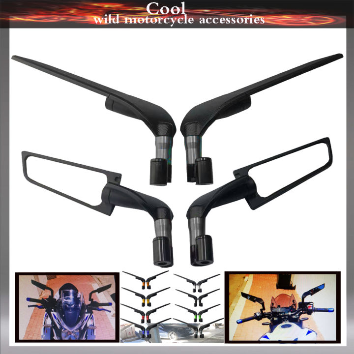 Motorcycle universal modified rotating fixed wind wing rearview mirror ...