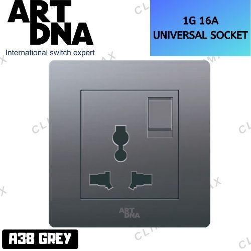 Art Dna A38 16A Universal Switched Socket - Dark Grey | Lazada