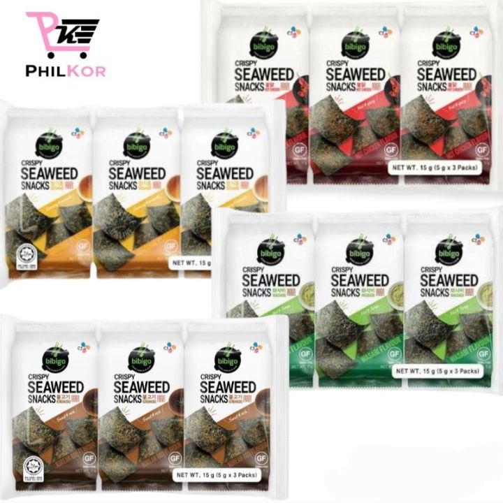 Bibigo / O'Food / Kimnori Flavored Seaweed Snack 5g * 3 | Lazada PH