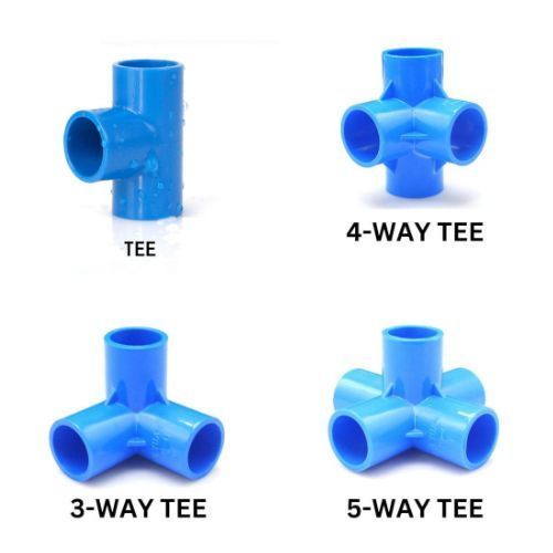 PVC Blue Fittings 1/2 to 1 3,4,5 Way Tee Click Hardware | Lazada PH